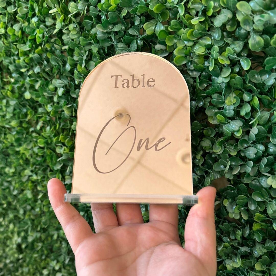 Arch-shaped Minimalist Wedding Table Numbers - Etsy
