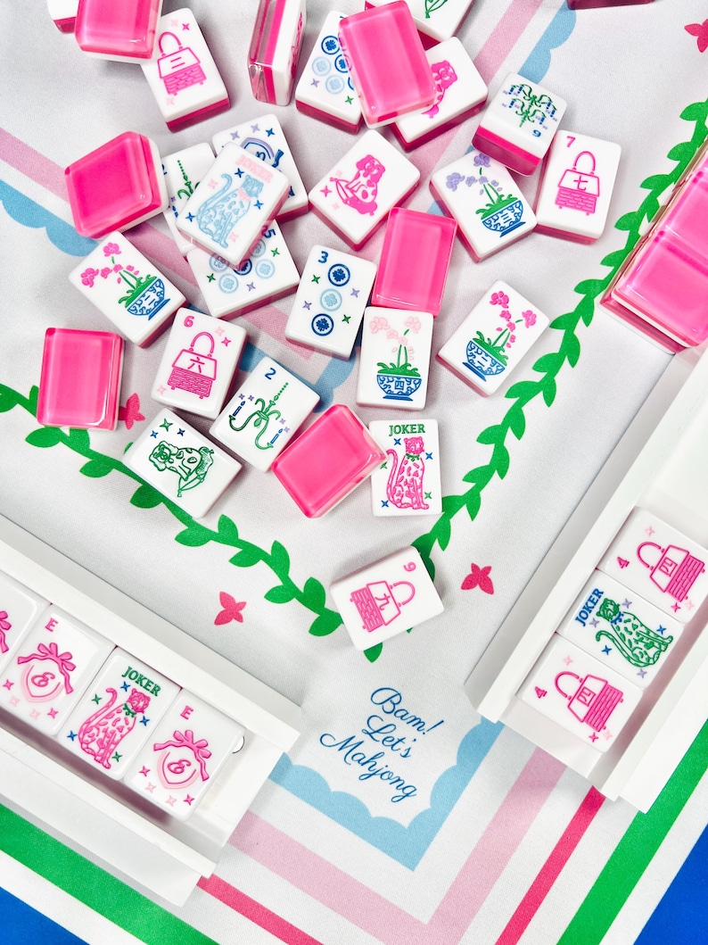 Mahjong Tiles Grandmillennial and Matching Neoprene Mat - Etsy