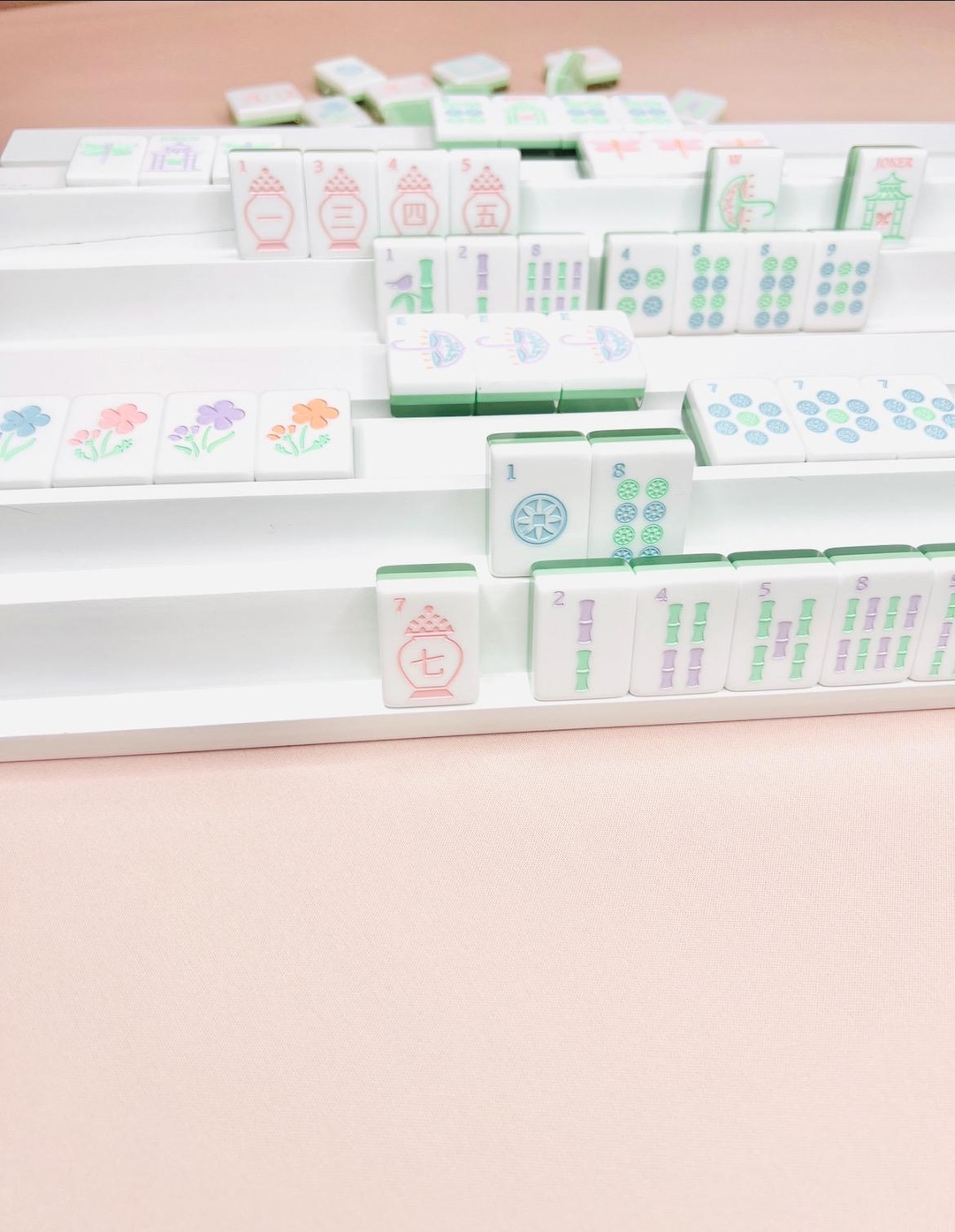 Mahjong Double Wooden Racks and Pushers - Etsy