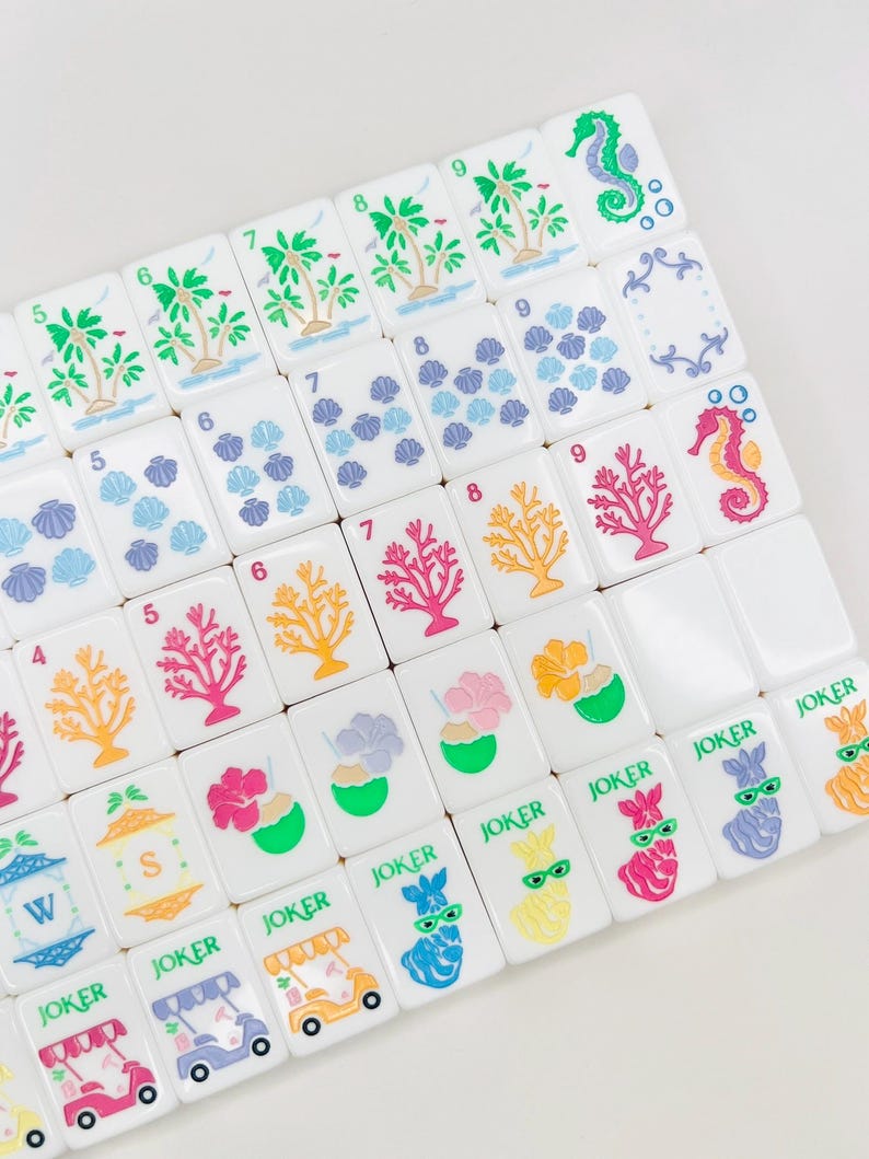 Mahjong Tiles Palm Royale and Matching Neoprene Mat - Etsy