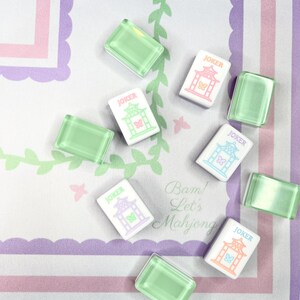 Mahjong Tiles Garden Party and Matching Neoprene Mat - Etsy