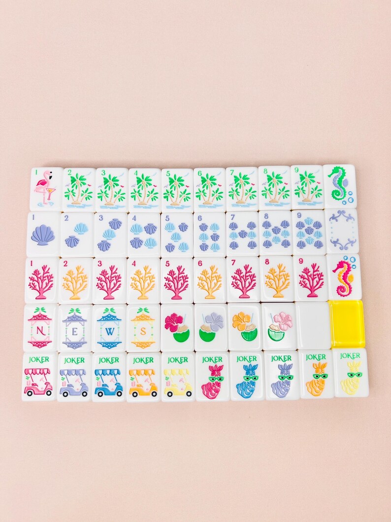 Mahjong Tiles Palm Royale and Matching Neoprene Mat - Etsy