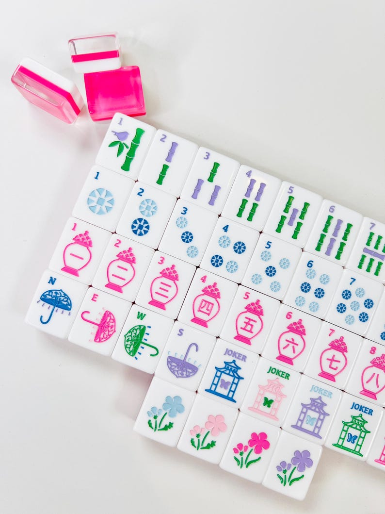 Travel Mahjong Tile Set - Garden Party Bright Mahjong Tiles - Etsy