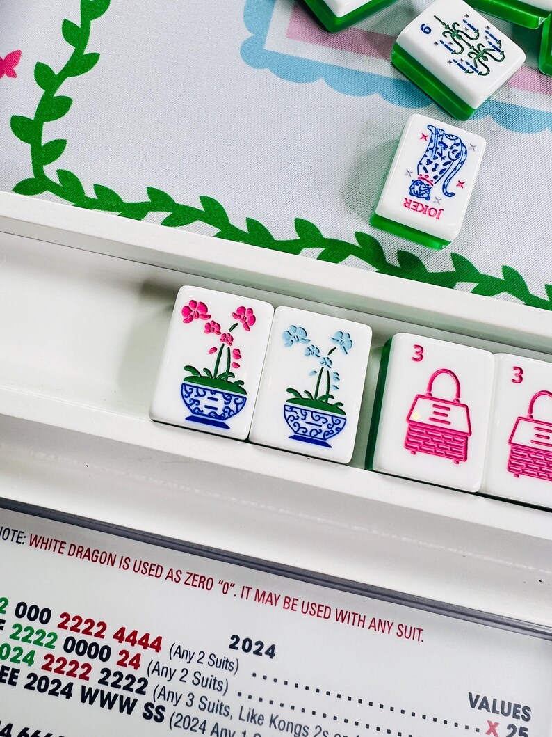 Mahjong Tiles Grandmillennial and Matching Neoprene Mat - Etsy