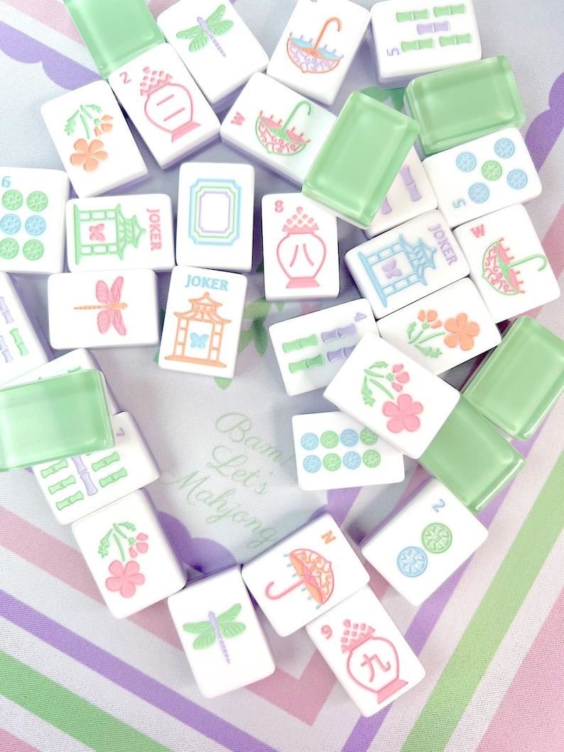 Mahjong Tiles Garden Party and Matching Mat - Etsy