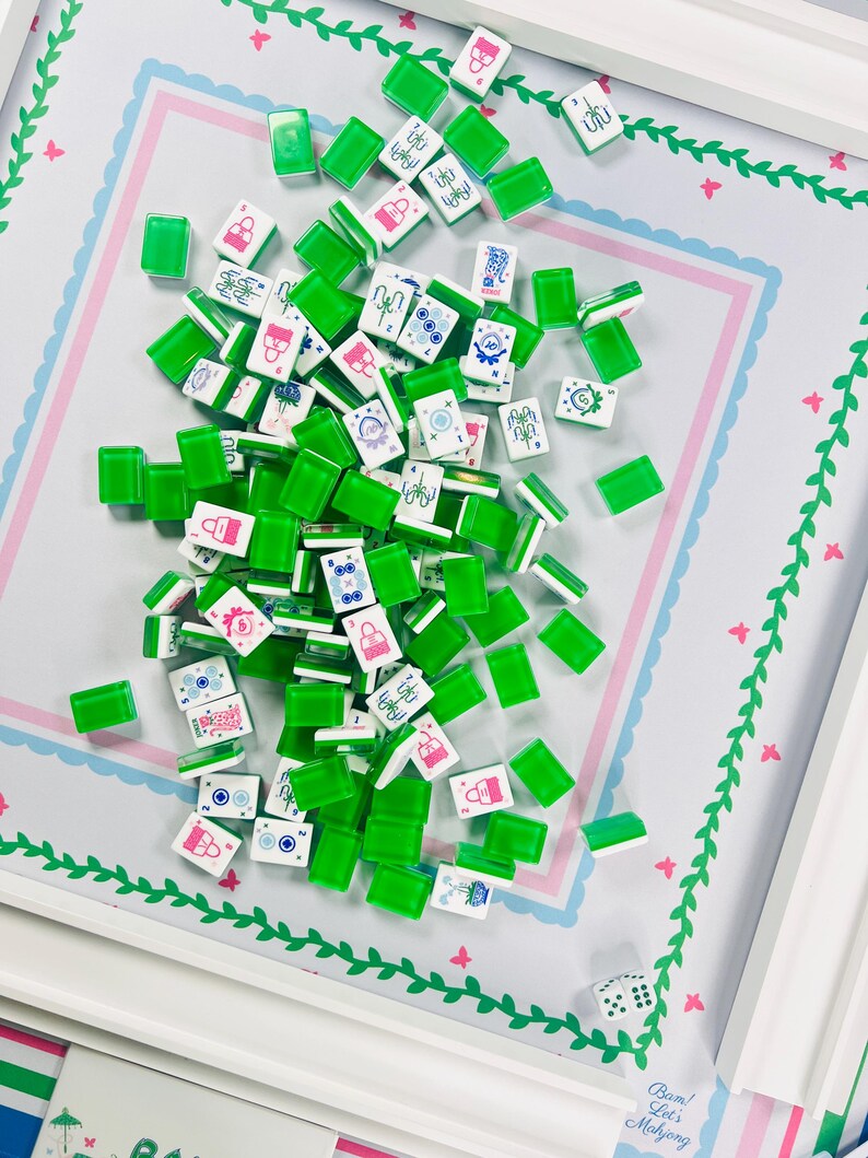 Mahjong Tiles Grandmillennial and Matching Neoprene Mat - Etsy