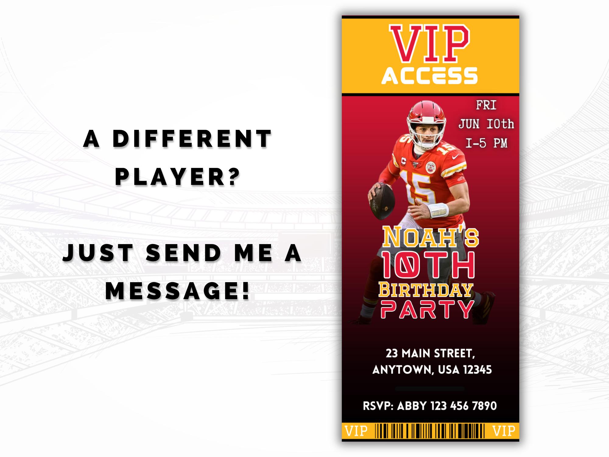 Kansas City Chiefs Birthday Invitation: Mahomes Football Theme (canva ...