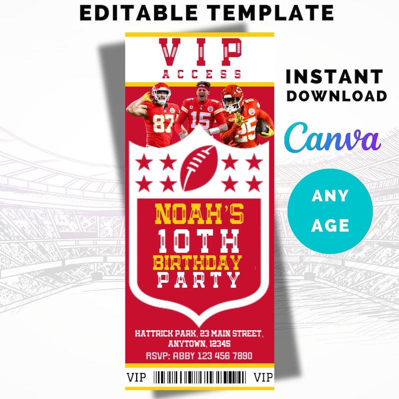 Football Chief Invitation - Etsy