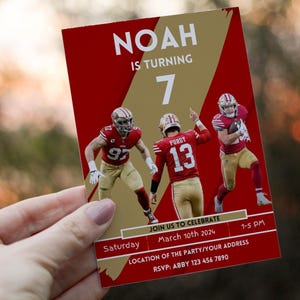 49ers Football Birthday Invitation: Canva Template (instant Download ...