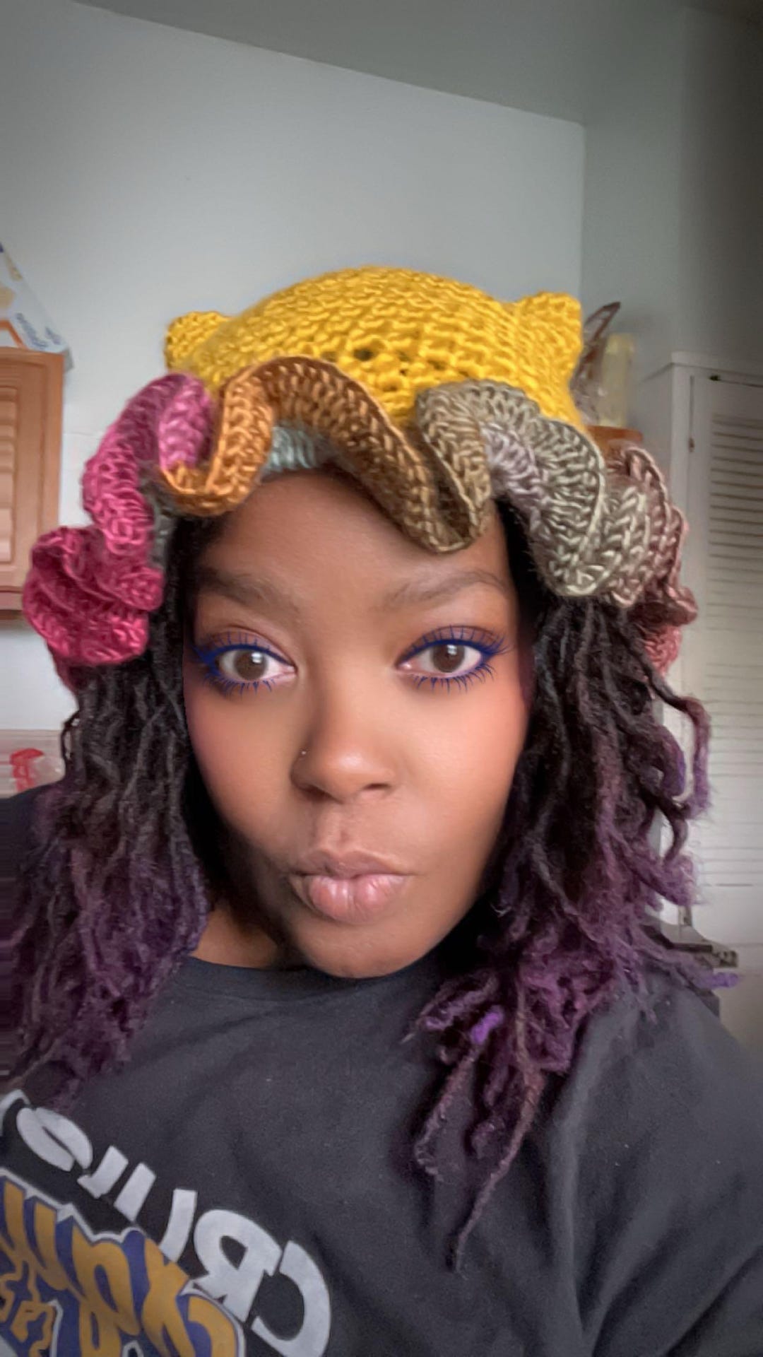 Custom Crochet Cat Ear Beanie With Ruffles! Trendy Beanies , Unisex ...