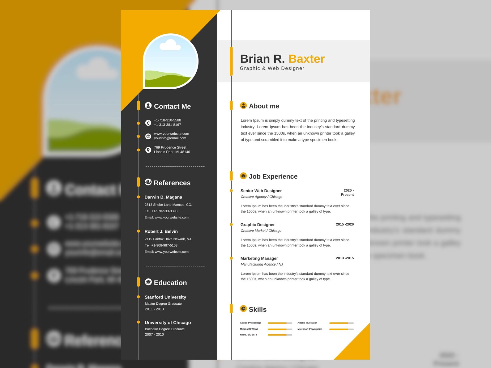 Clean & Modern Resume Template | Editable CV Design for Professionals ...