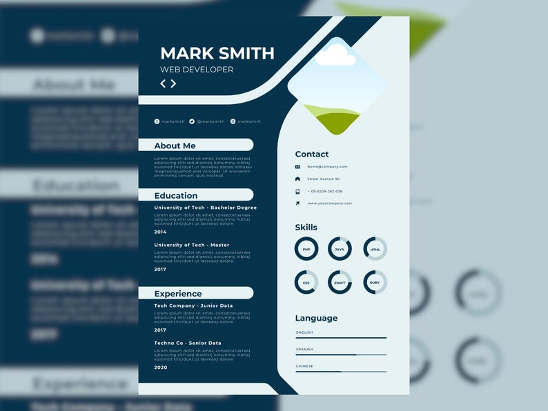 Clean & Modern Resume Template | Editable CV Design for Professionals ...