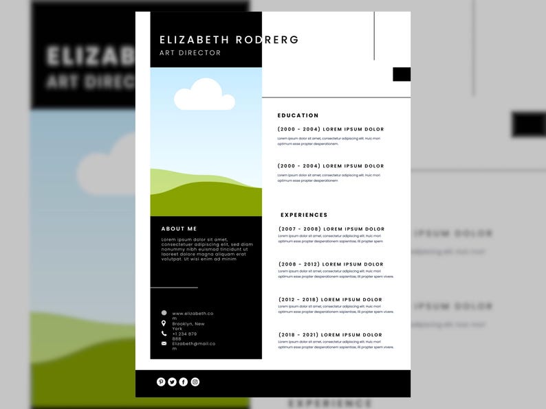 Printable Resume Template | Editable CV Design for Job Applications ...