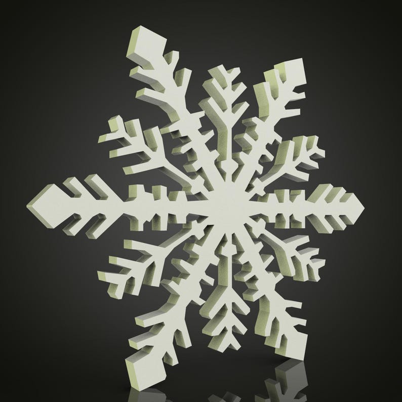 Detailed Snowflake STL Model for CNC Router Engraver, Artcam, Aspire ...