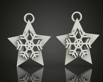 Detailed Snowflake STL Model for CNC Router Engraver, Artcam, Aspire ...