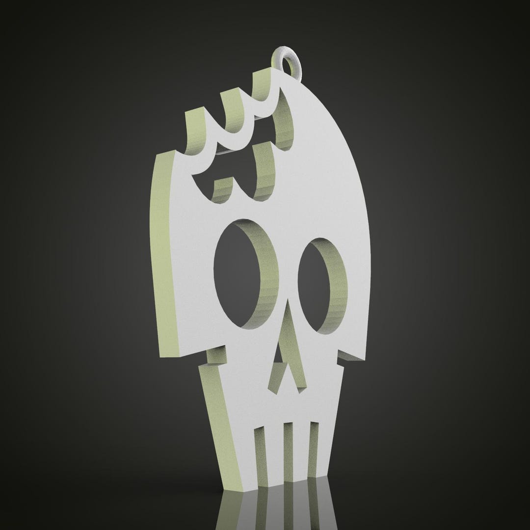 Skull Keychain STL Model for CNC Router Aspire, Artcam, Halloween, Wall ...