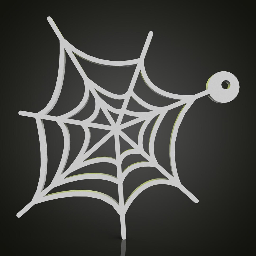 3D Spider Web Keychain STL Model for CNC Router Halloween Decor Aspire ...