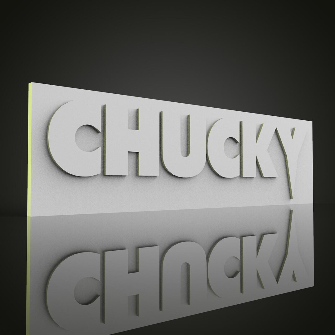 Chucky Nameplate STL Model for CNC Router Aspire, Artcam, Horror, Wall ...