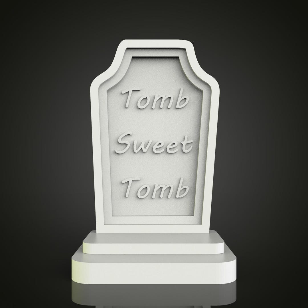 Tombstone 3D STL Model for CNC Router Aspire, Artcam, Halloween Decor ...