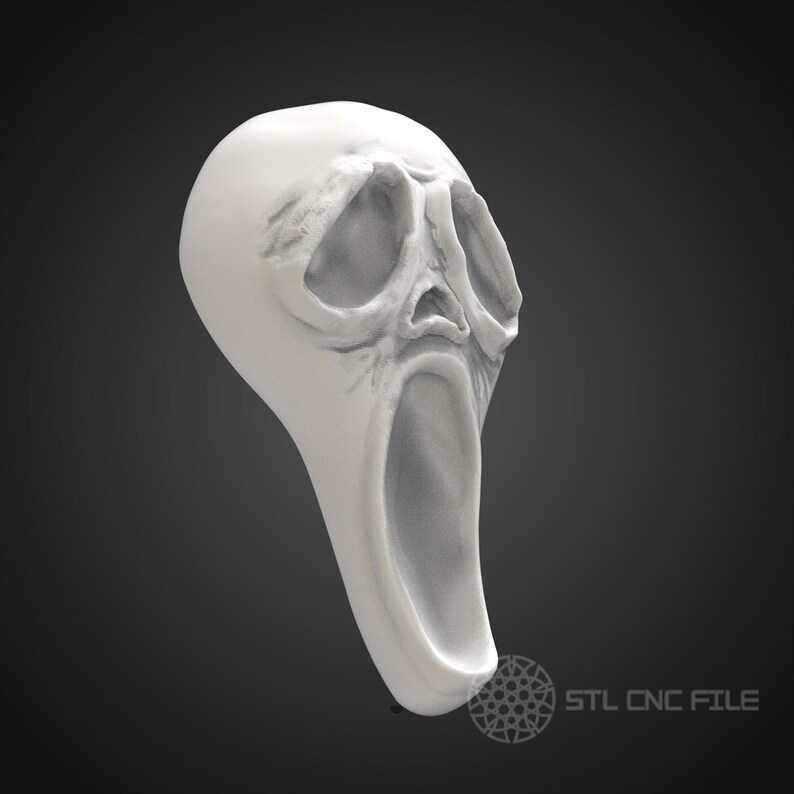 Scream Mask 3D STL Model for CNC Router Aspire, Artcam, Halloween Decor ...