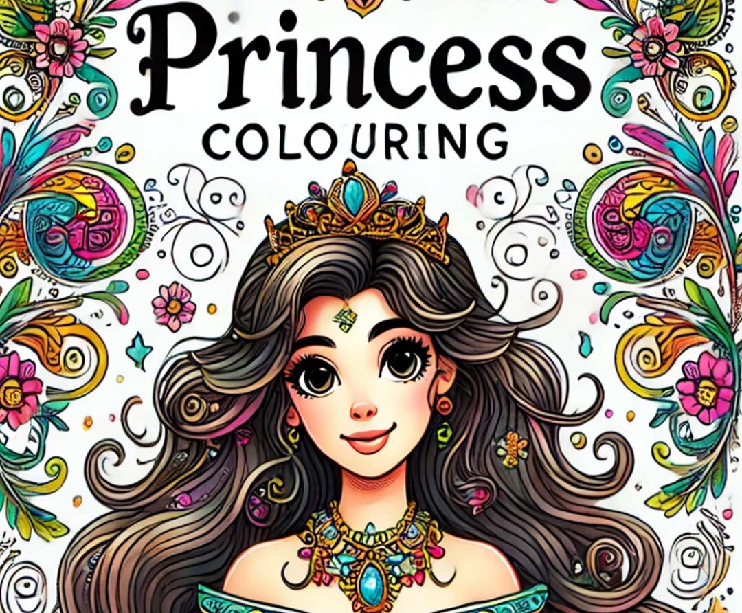 Princess Colouring Pages - Etsy