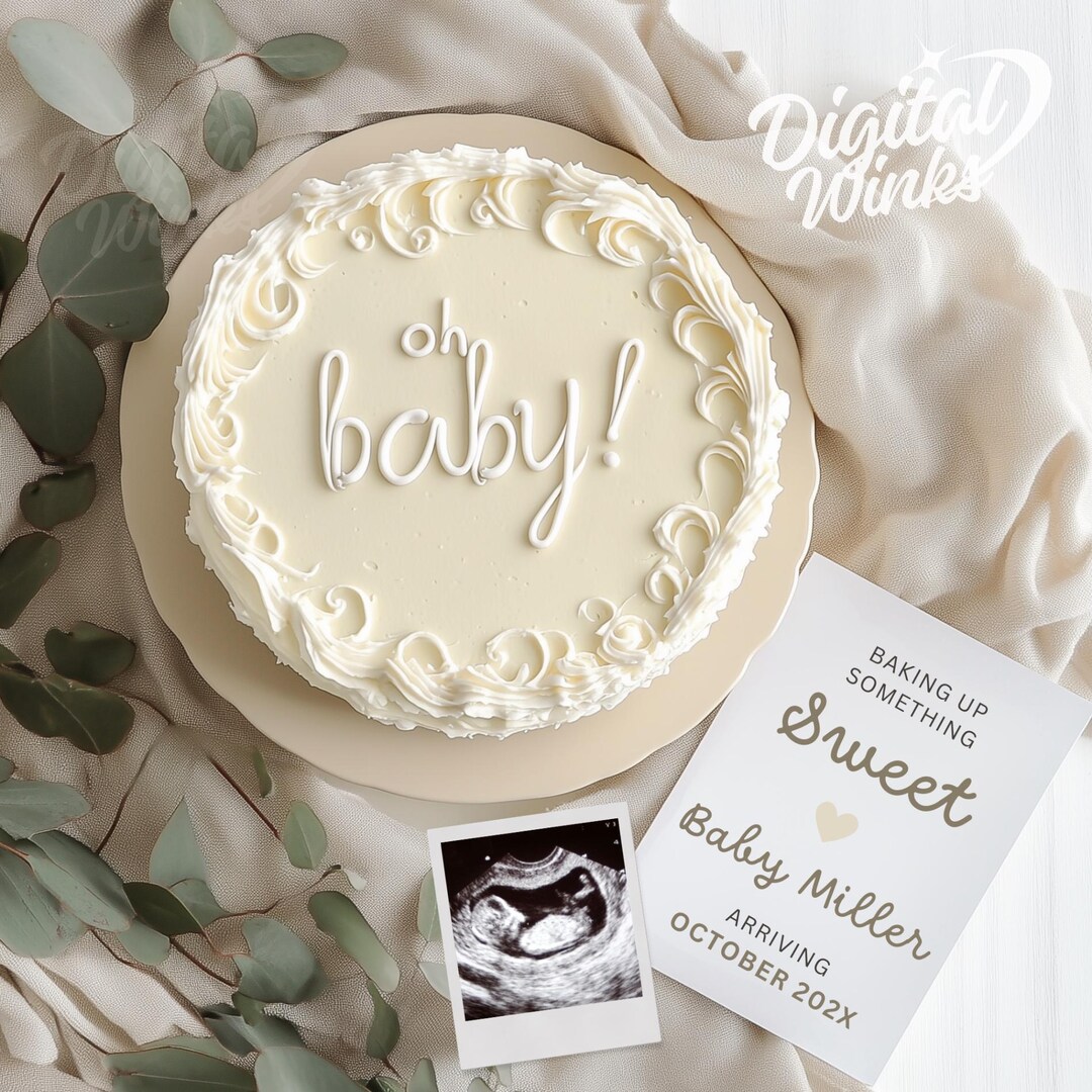 Neutral Baby Announcement Template Digital Gender Reveal Editable ...