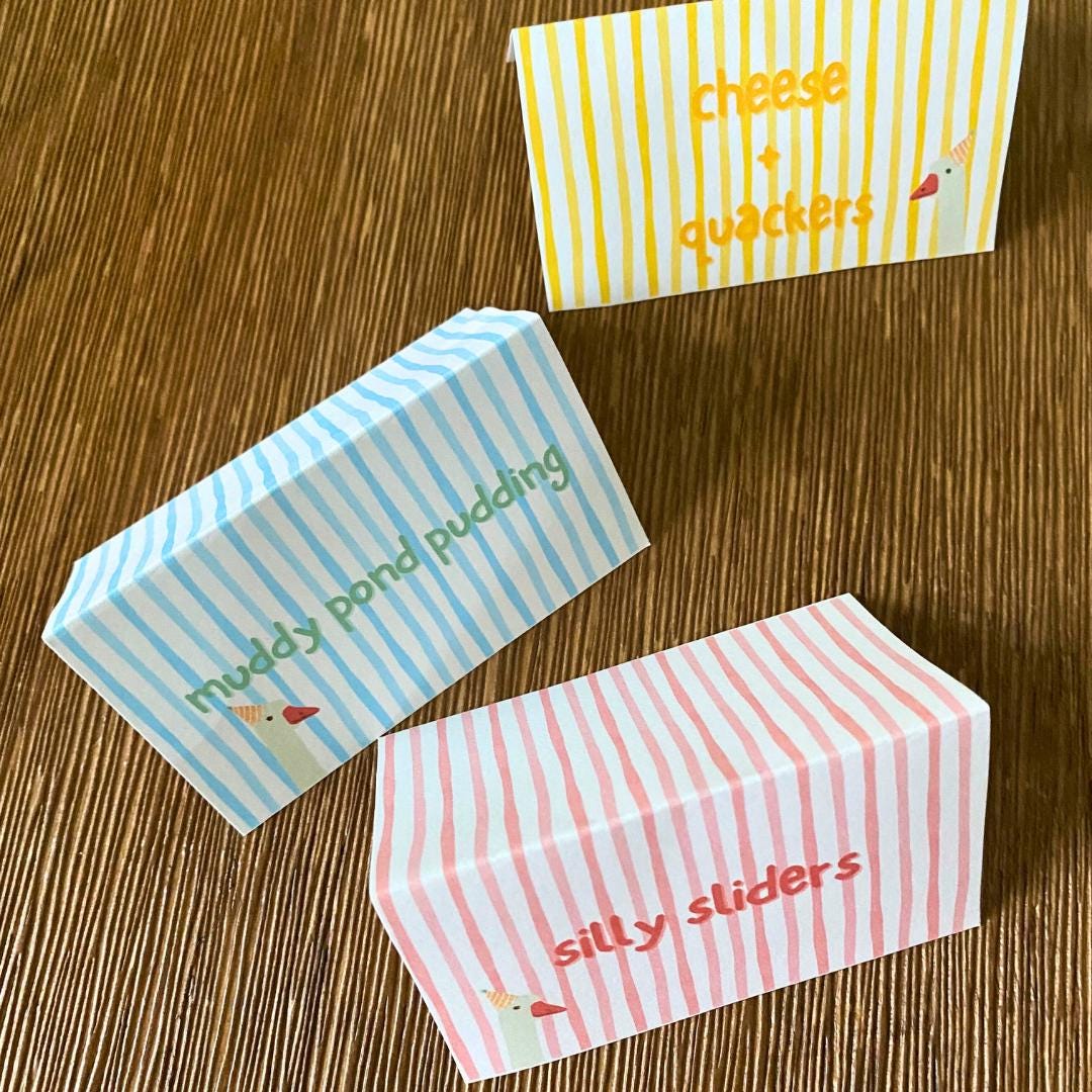 One Silly Goose Food Tent Template One Silly Goose Food Labels One ...