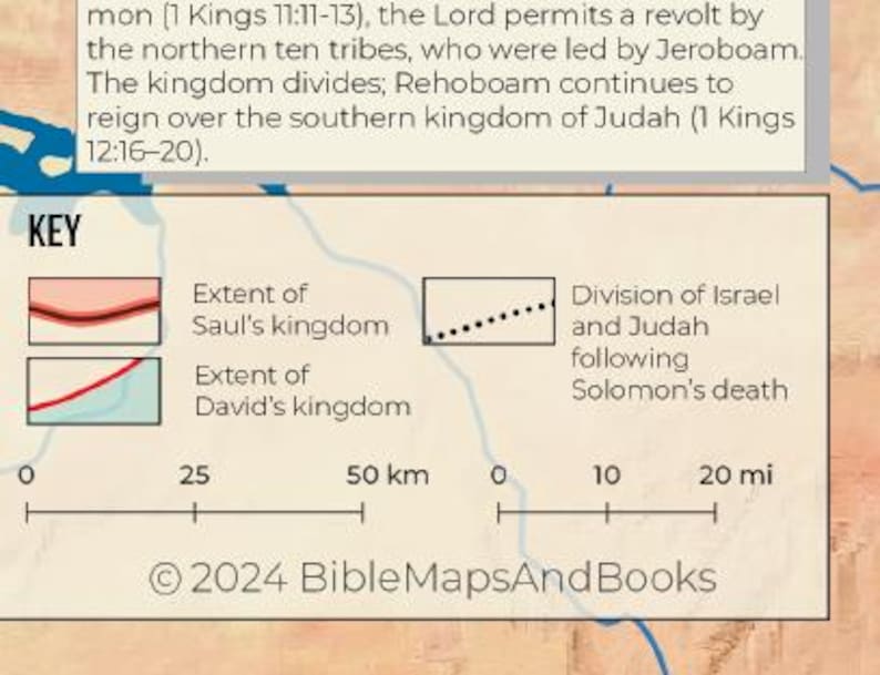 David & Solomon Bible Map | Kingdom of Israel (PDF Download) - Etsy