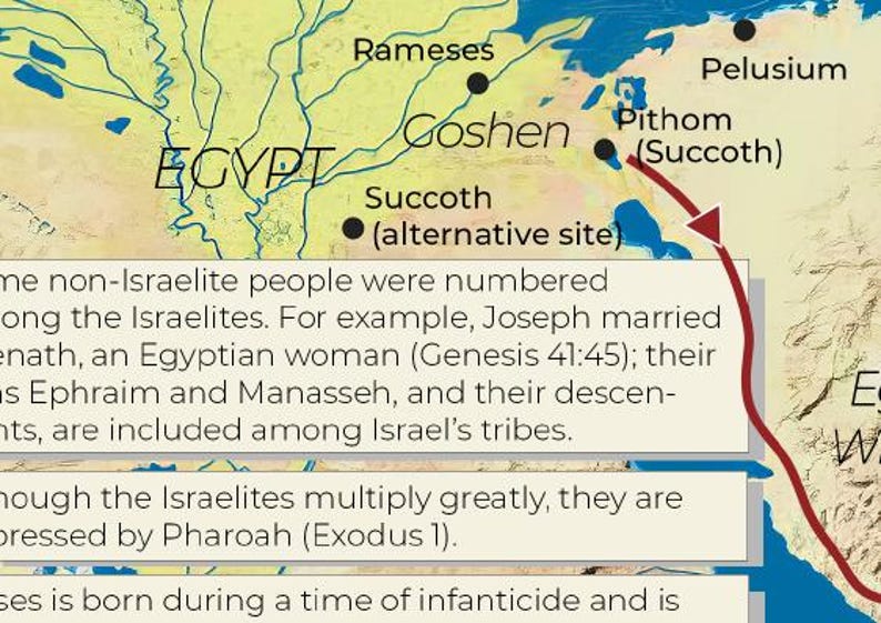 The Exodus From Egypt | Bible Map Digital Download (PDF) | Instant ...