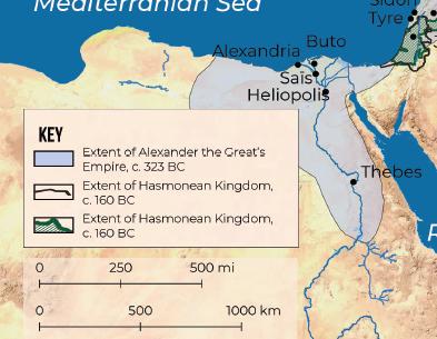 Alexander, Herod, Hasmoneans Empires Map, Bible History (digital ...