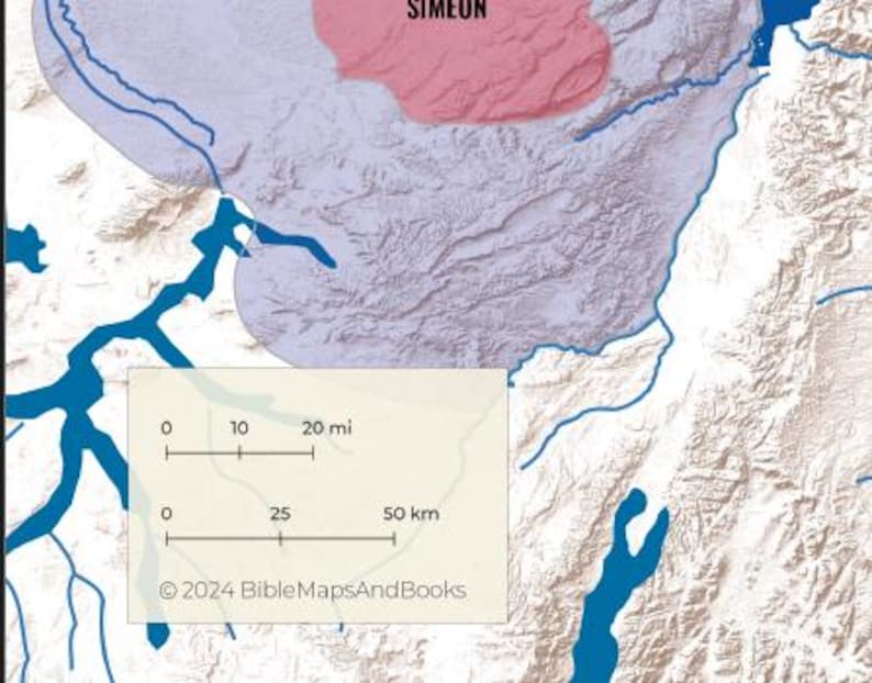 Twelve Tribes of Israel Bible Map | Printable PDF (digital Download) - Etsy