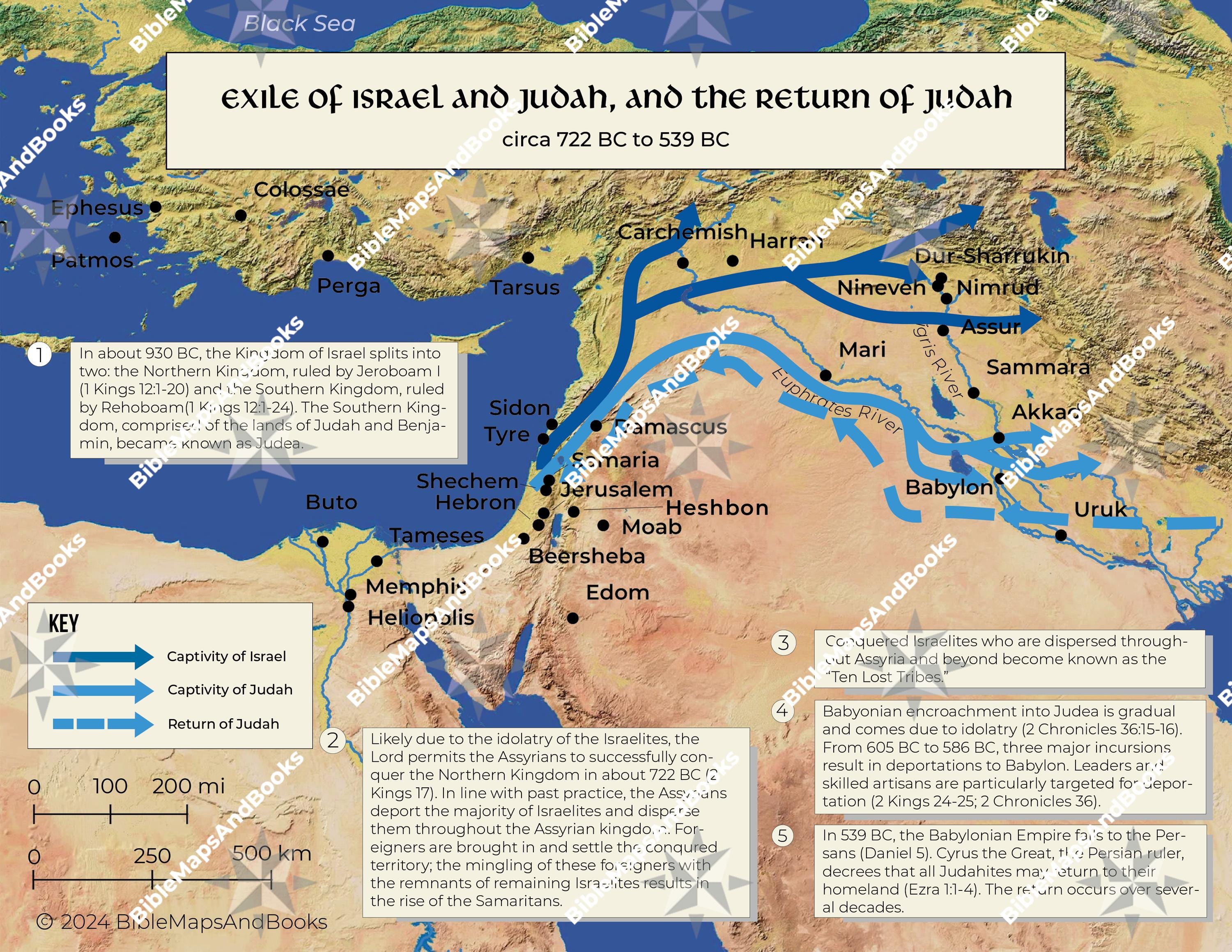 Exile and Return of Israel & Judah Map – Bible Study (PDF) - Etsy