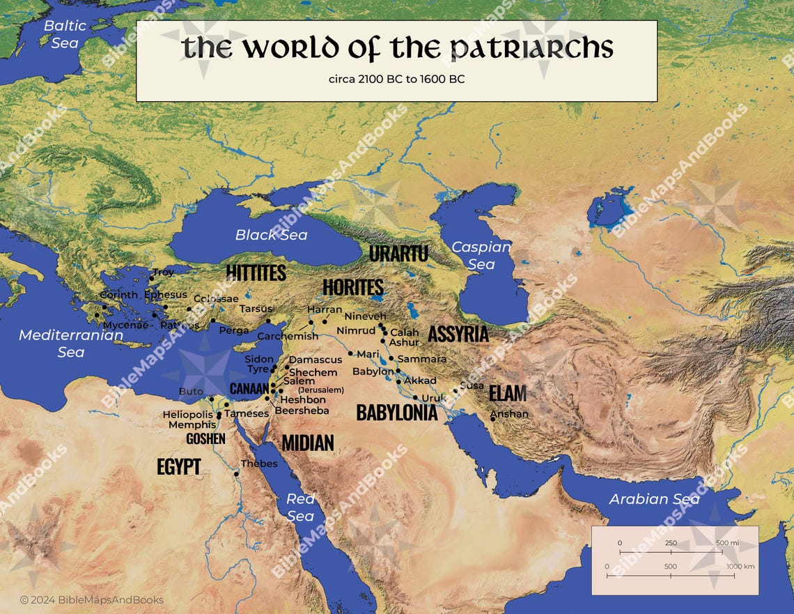 The World of the Patriarchs, Circa 2100 BC – 1600 BC | Bible Map ...