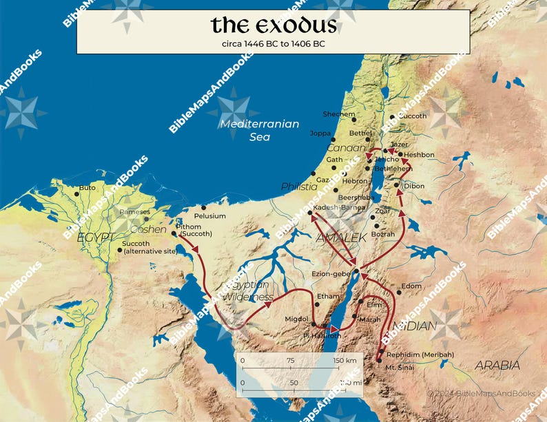 Exodus From Egypt Bible Map | Homeschool & Bible Study (PDF) - Etsy
