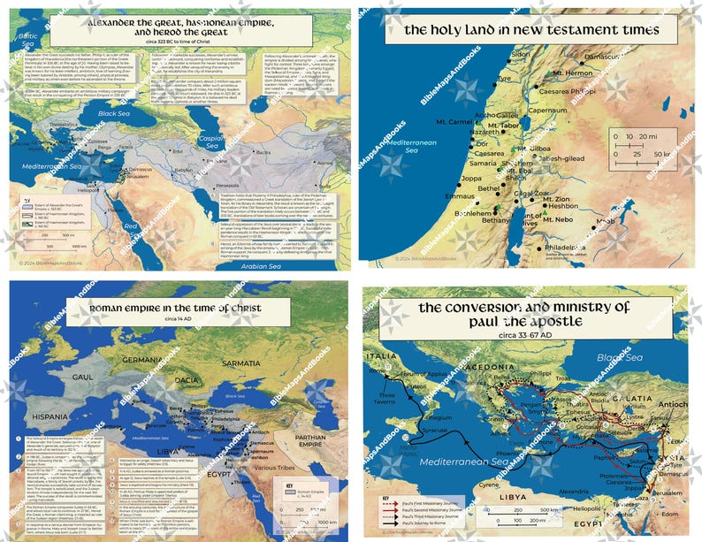 Annotated Bible Map Collection | Old & New Testament (PDF Download) - Etsy