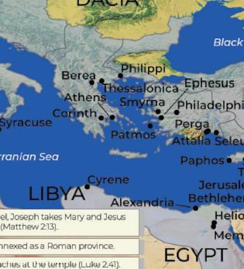 Roman Empire Map at Time of Christ | Bible Study, Homeschool (PDF) - Etsy