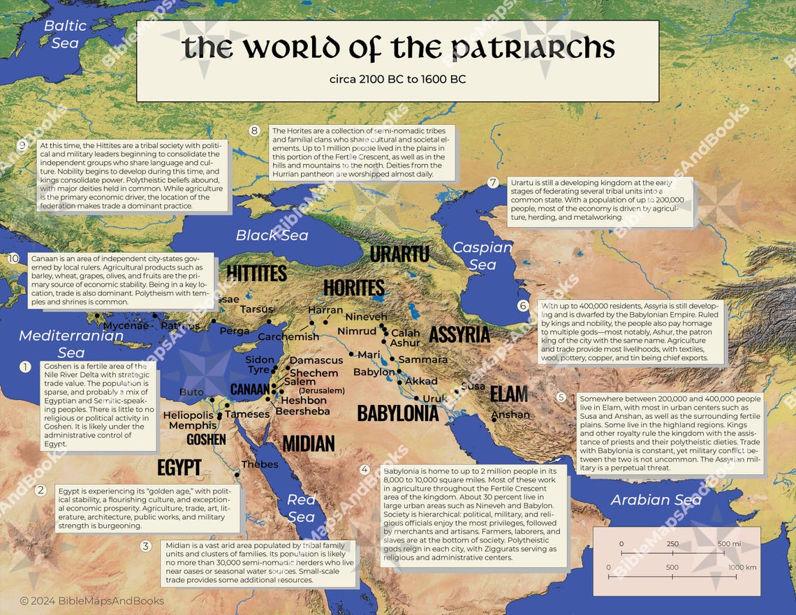 The World of the Patriarchs, Circa 2100 BC – 1600 BC | Bible Map ...