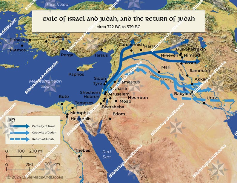 Exile and Return of Israel & Judah Map – Bible Study (PDF) - Etsy