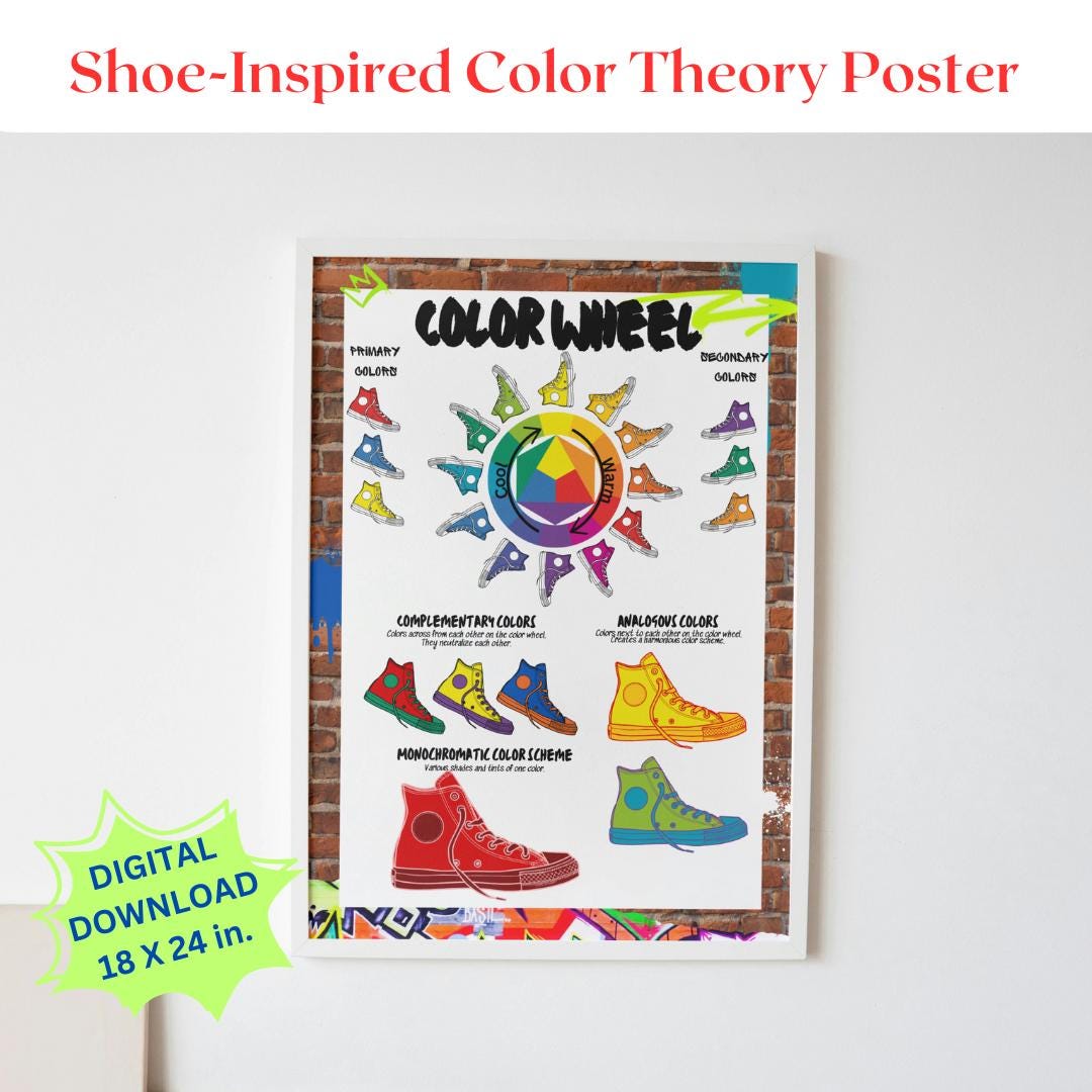 Shoe-inspired Color Theory Poster for Classroom or Homeschool UK ...