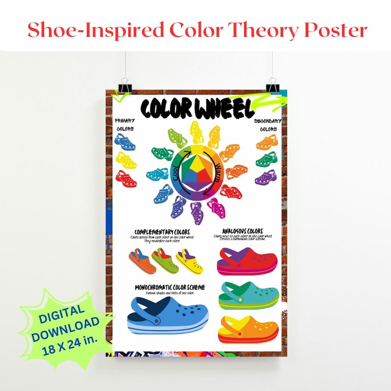 Shoe-inspired Color Theory Poster for Classroom or Homeschool UK ...