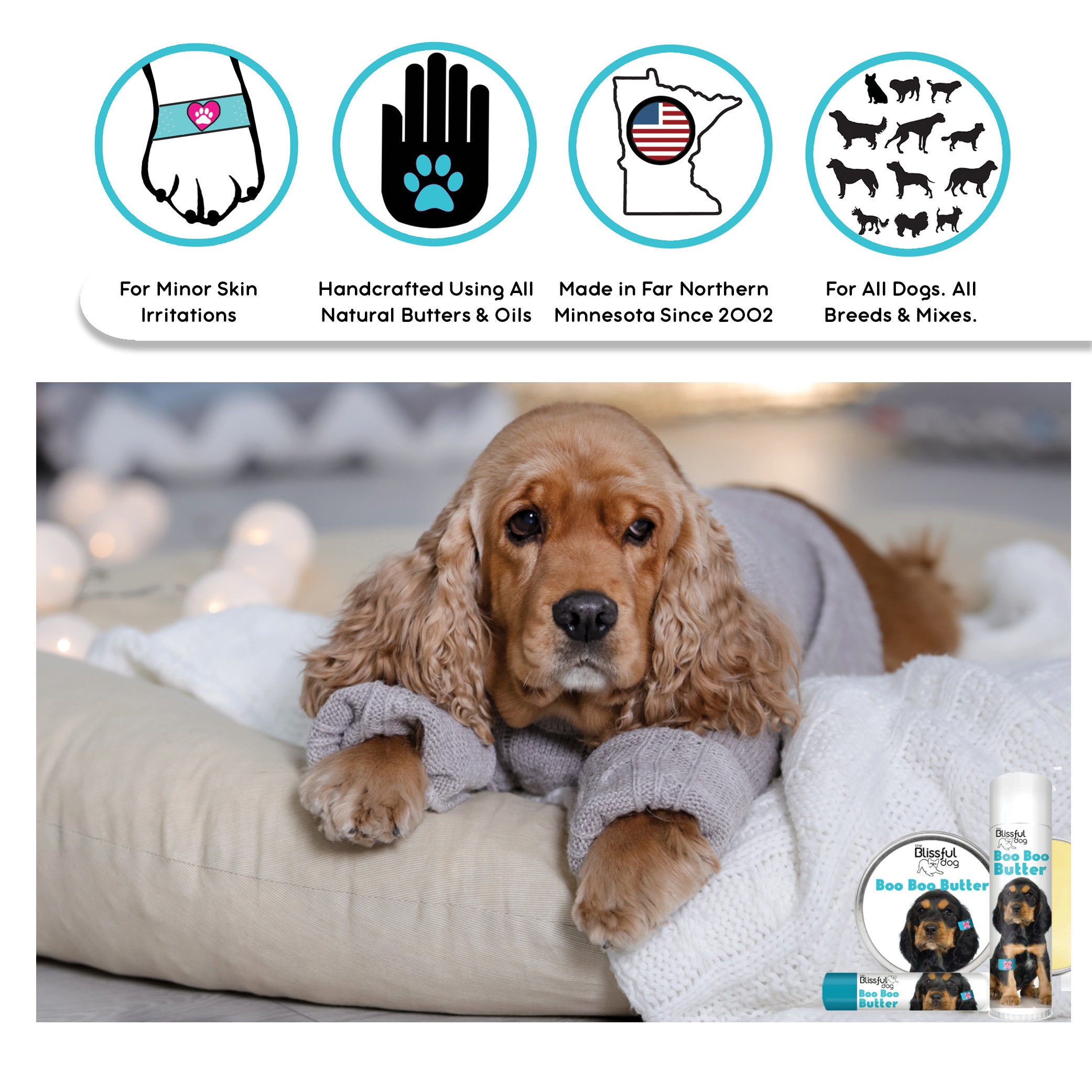 English Cocker Spaniel Essential Care Combo Handcrafted Balms for Dry ...