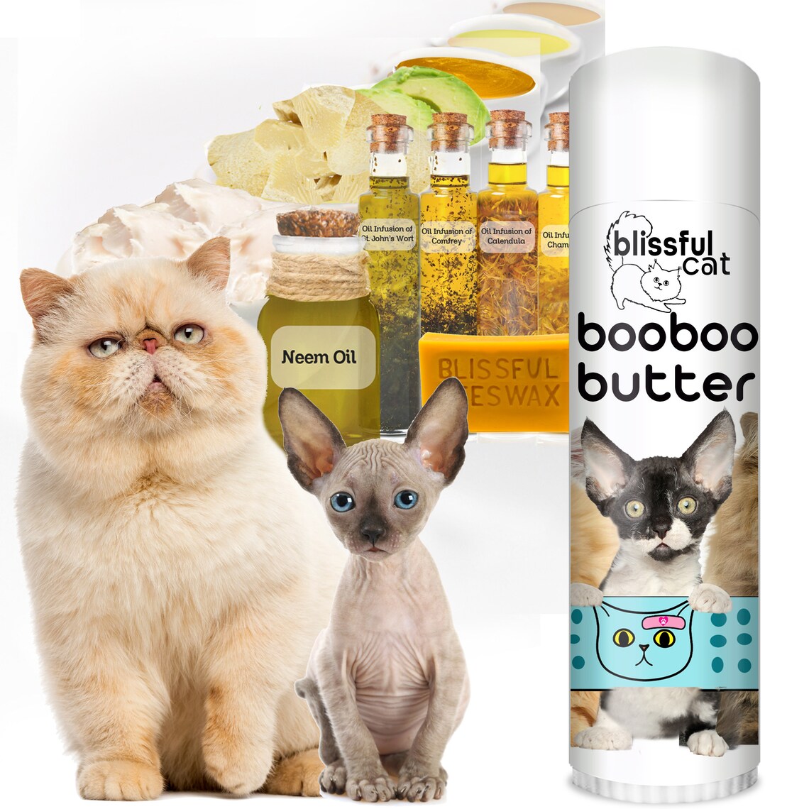 The Blissful Cat Boo Boo Butter All Natural Handcrafted Herbal | Etsy