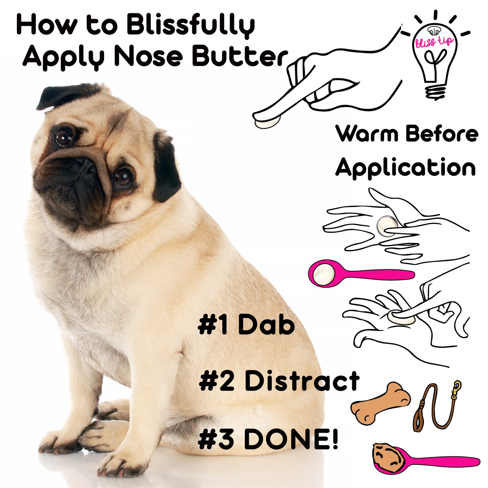 Pug Essentials Care Combo for Dry Pug Noses, Rough Paws and Itchy Skin ...