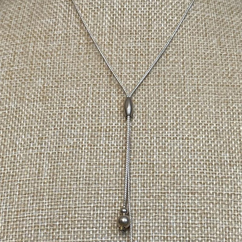 Silver Lariat Necklace - Etsy