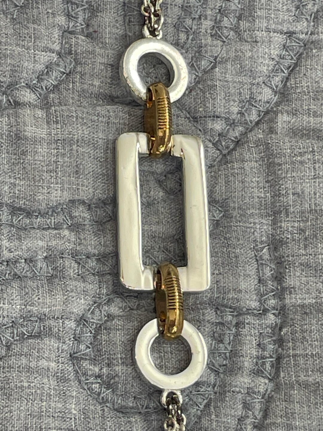 Vintage RLL Ralph Lauren Gold and Silver Geometric Station Necklace - Etsy