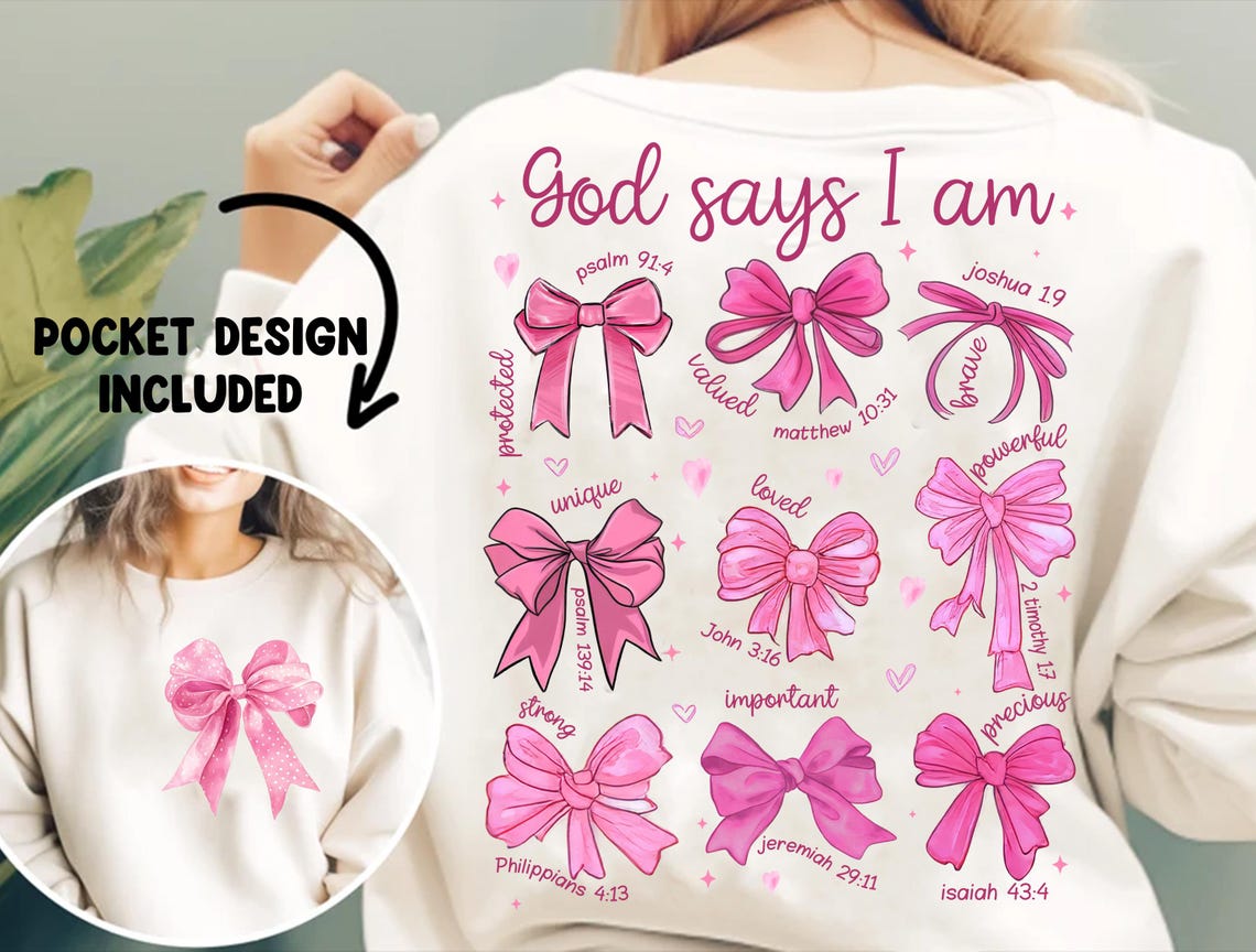 God Says I Am Coquette Png, Pink Coquette Bows Png, Religious Jesus Png ...