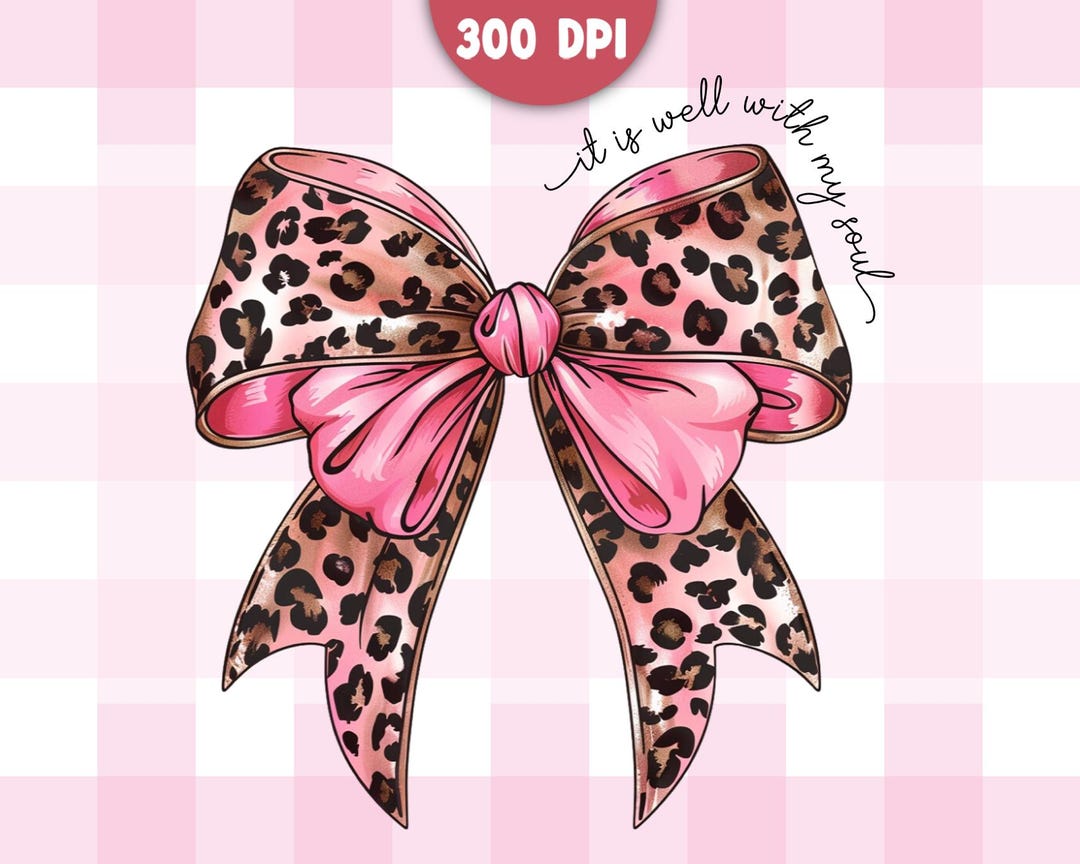 Pink Leopard Print Bow Png, Religious Quote Png, Christian Bow Png ...