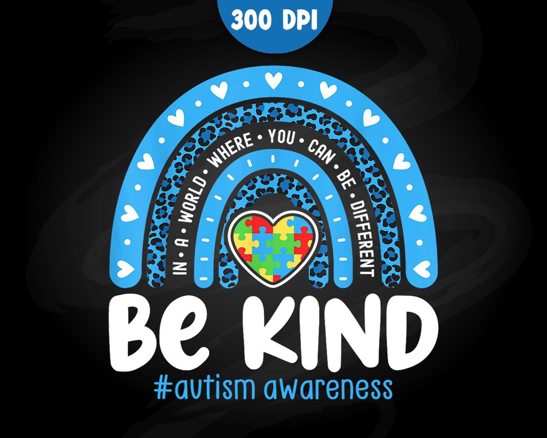 Autism Awareness Rainbow in April We Wear Blue Ribbon, Autism Awareness ...