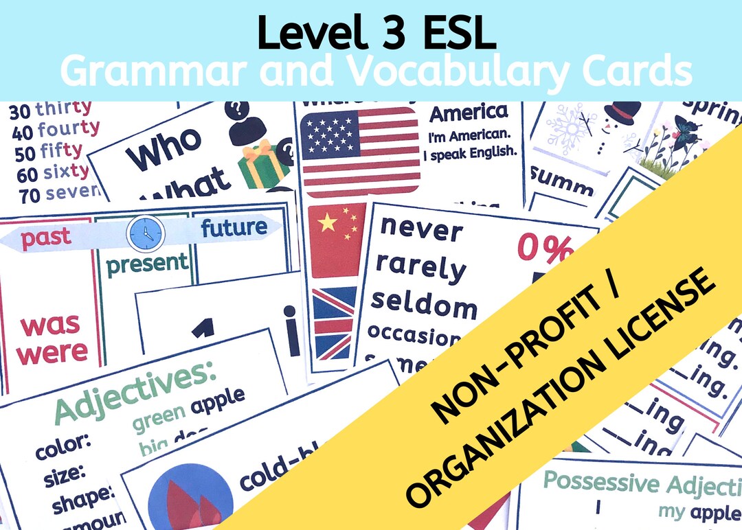 Non-profit / Organizational License With ESL Level 3 Vocabulary and ...