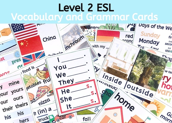 ESL Level 2 Vocabulary and Grammar Cards VIPKID Etc. - Etsy
